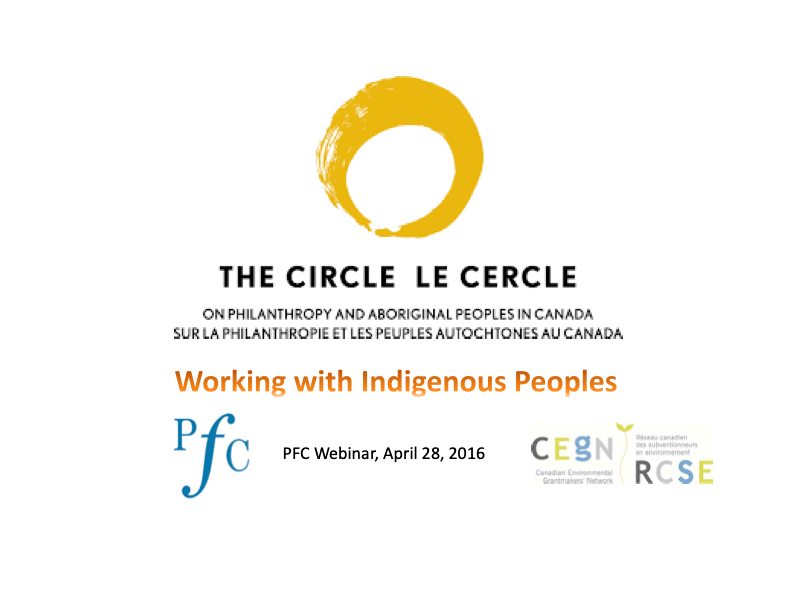 Indigenous Communities | PFC - Philanthropic Foundations Canada
